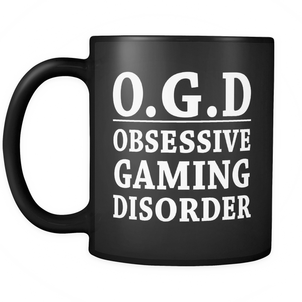 OGD Obsessive Gaming Disorder Black Mug - Funny Gamer Gift – oTZI Shirts